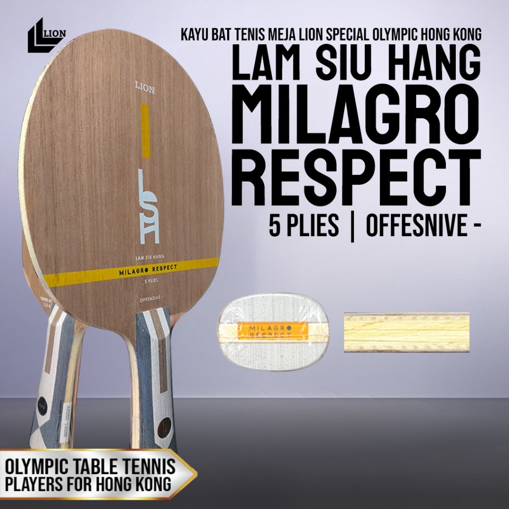 Jual Kayu Bat Tenis Meja Pingpong Lion Lam Siu Hang Milagro Respect 5 Ply Wood Offensive ...