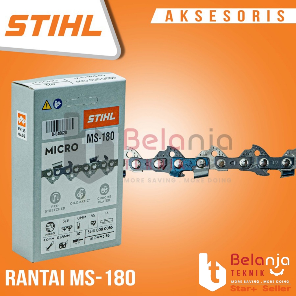 Jual STIHL Rantai Mata Gergaji Potong MS 180 16 Inch Sparepart Mesin Gergaji Potong Kayu MS180 ...