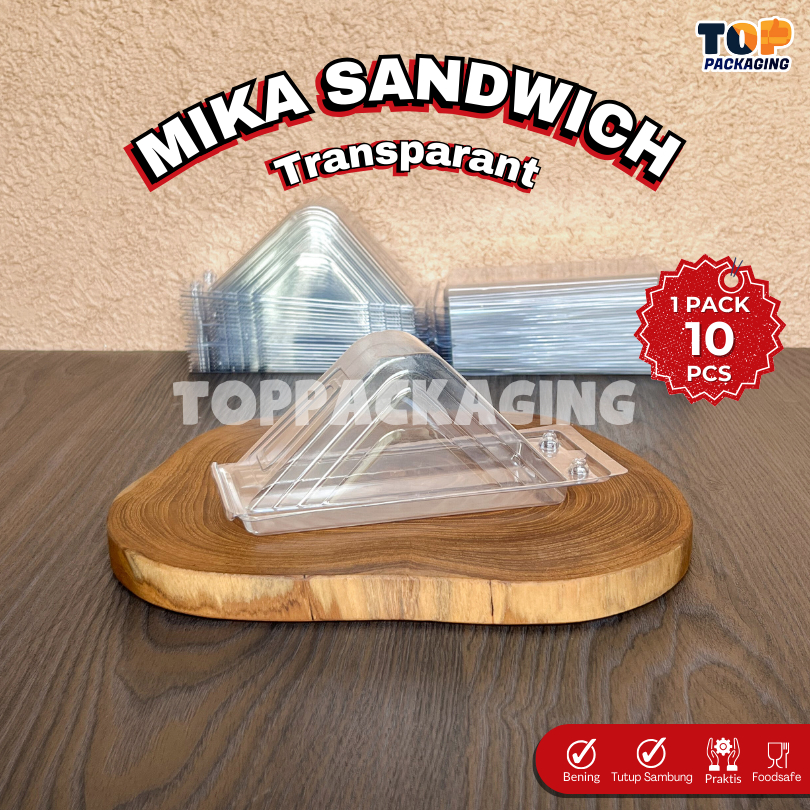 Jual Mika Sandwich Bening Tray Segitiga Transparan Roti Bakar Kue Roti ...
