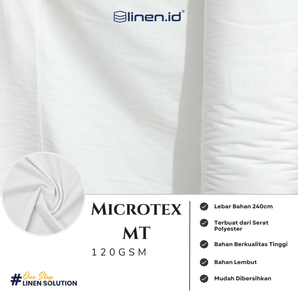 Jual [Bahan Sprei Putih] Kain Polyester/ Microtex MT 120gsm Lebar 240cm ...