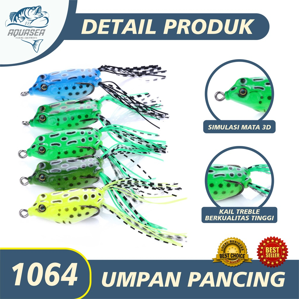 Jual AQUASEA Umpan Katak Casting Katak Lure Soft Frog Dengan Rumbai ...