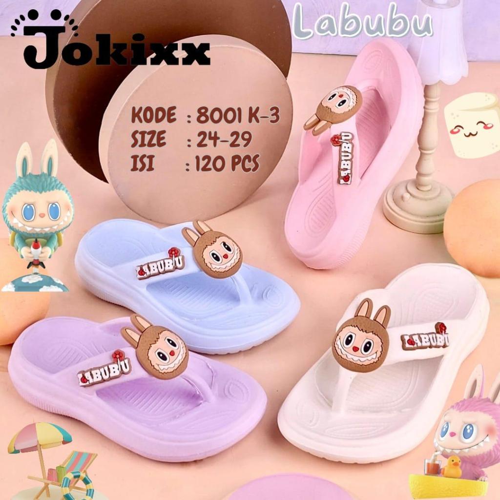 Jual Sandal Jepit Tali Let Anak Cewek Balita Labubu Pop Mart Cokelat ...