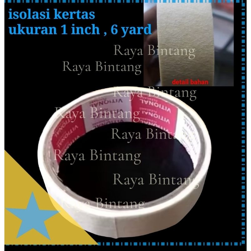 Jual Isolasi kertas besar 1 inch 6yard solasi mapping paper tape lebar ...