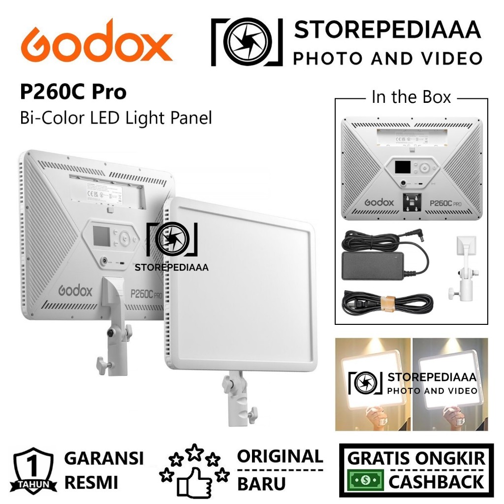 Jual Godox P260C Pro Bi-Color LED Light Panel LEDP260C Pro LED P260C ...