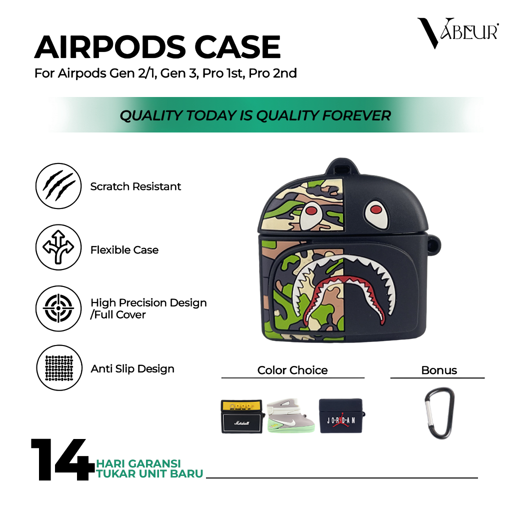 Jual Airpods Soft Case Gen 1/2 Gen 3 Pro motif Backpack bape untuk ...