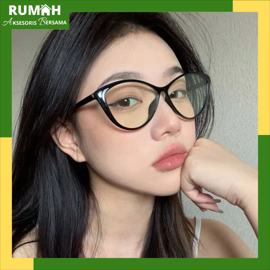 Jual RAB KC597 Kacamata Korea Wanita Kacamata Anti Radiasi pria Wanita Fashion Cat Eye glasses ...