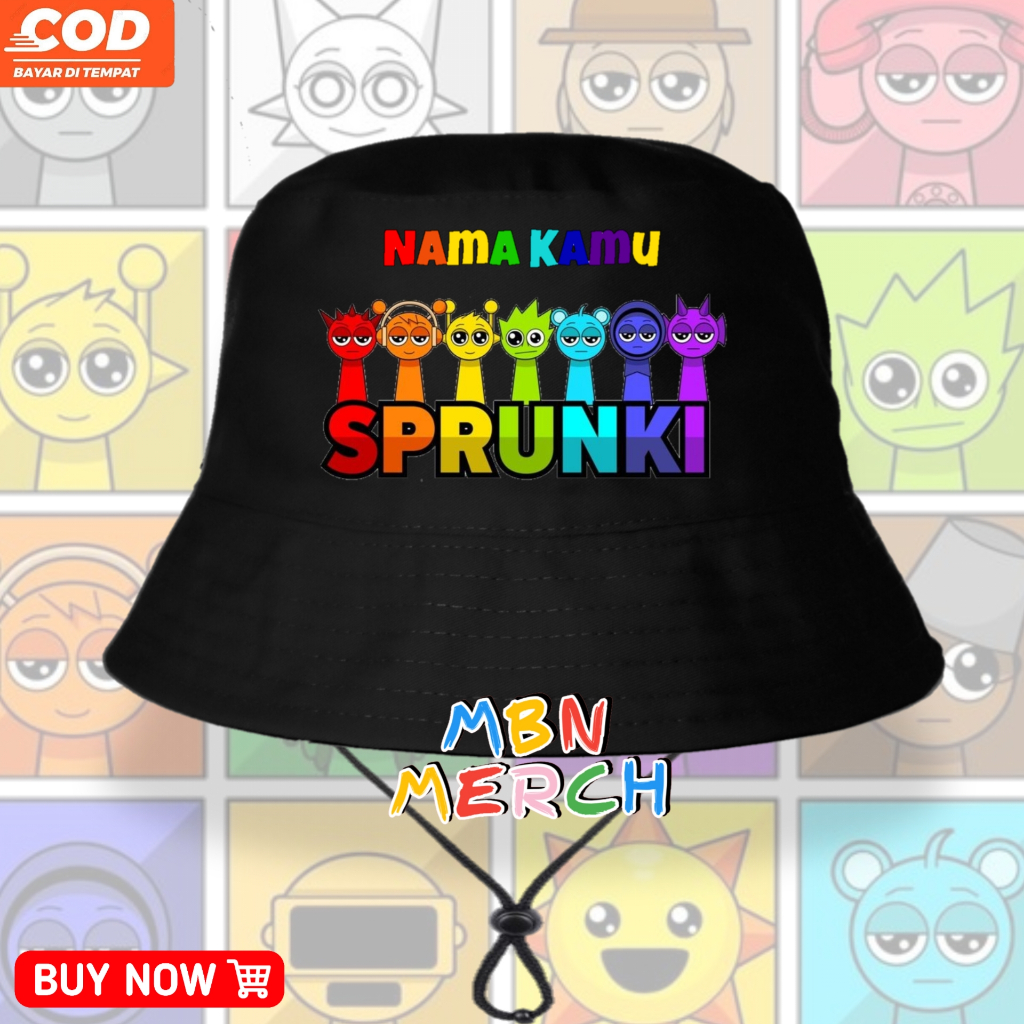 Jual Topi Bucket Hat Anak Sprunki Incredibox karakter/Topi Anak ...