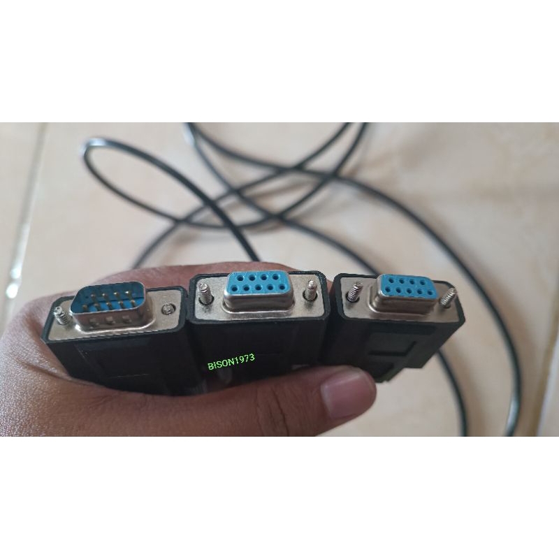 Jual KABEL DB9 male to 2 DB9 female serial RS232 Splitter 9 pin kabel 9 ...