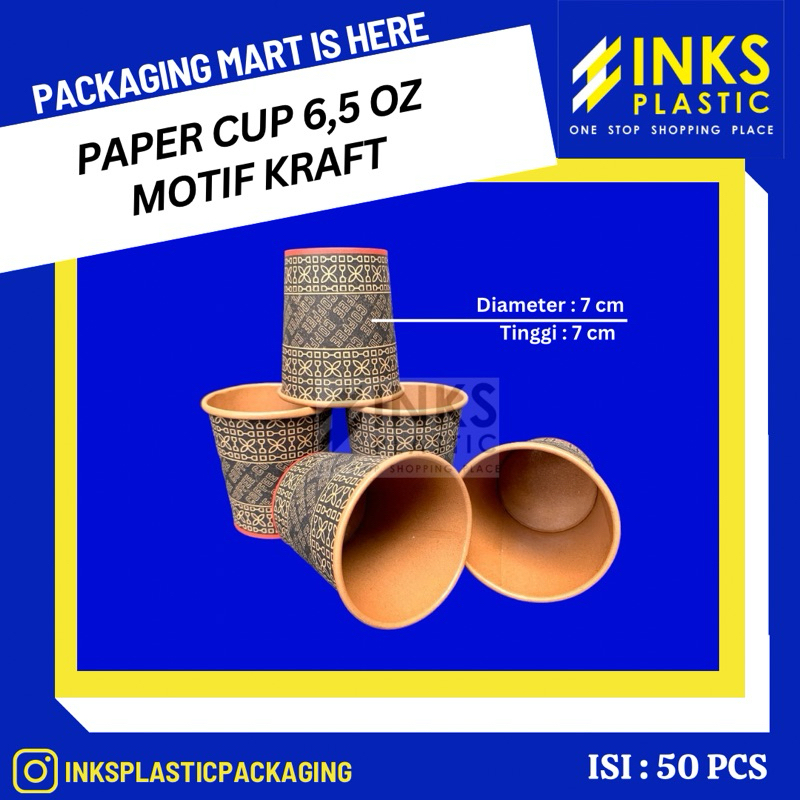 Jual PAPER CUP 6,5 OZ MOTIF/GELAS KERTAS (50 PCS) | Shopee Indonesia
