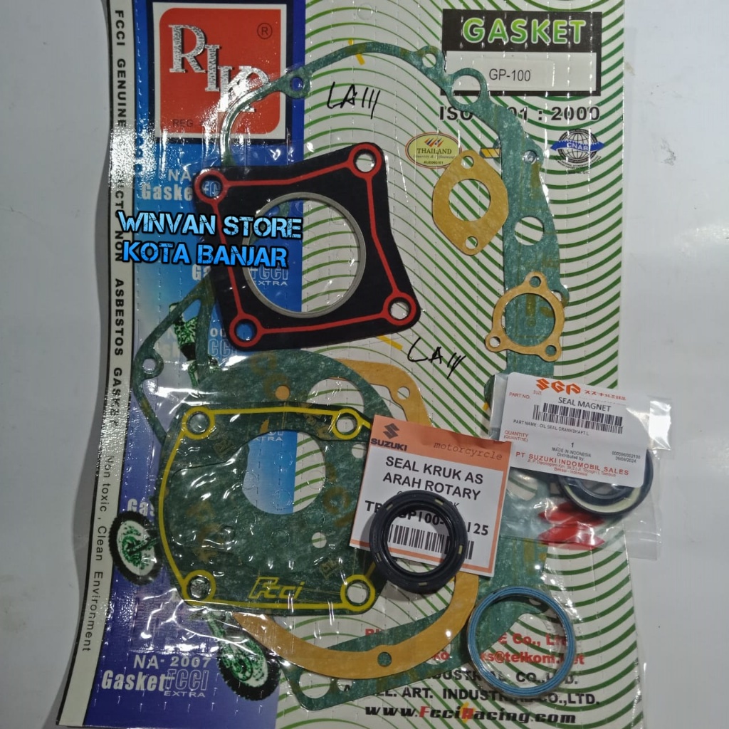 Jual Seal Kruk as Kiri Kanan + Paking fulset GP100 perpak full set Suzuki GP 100 | Shopee Indonesia