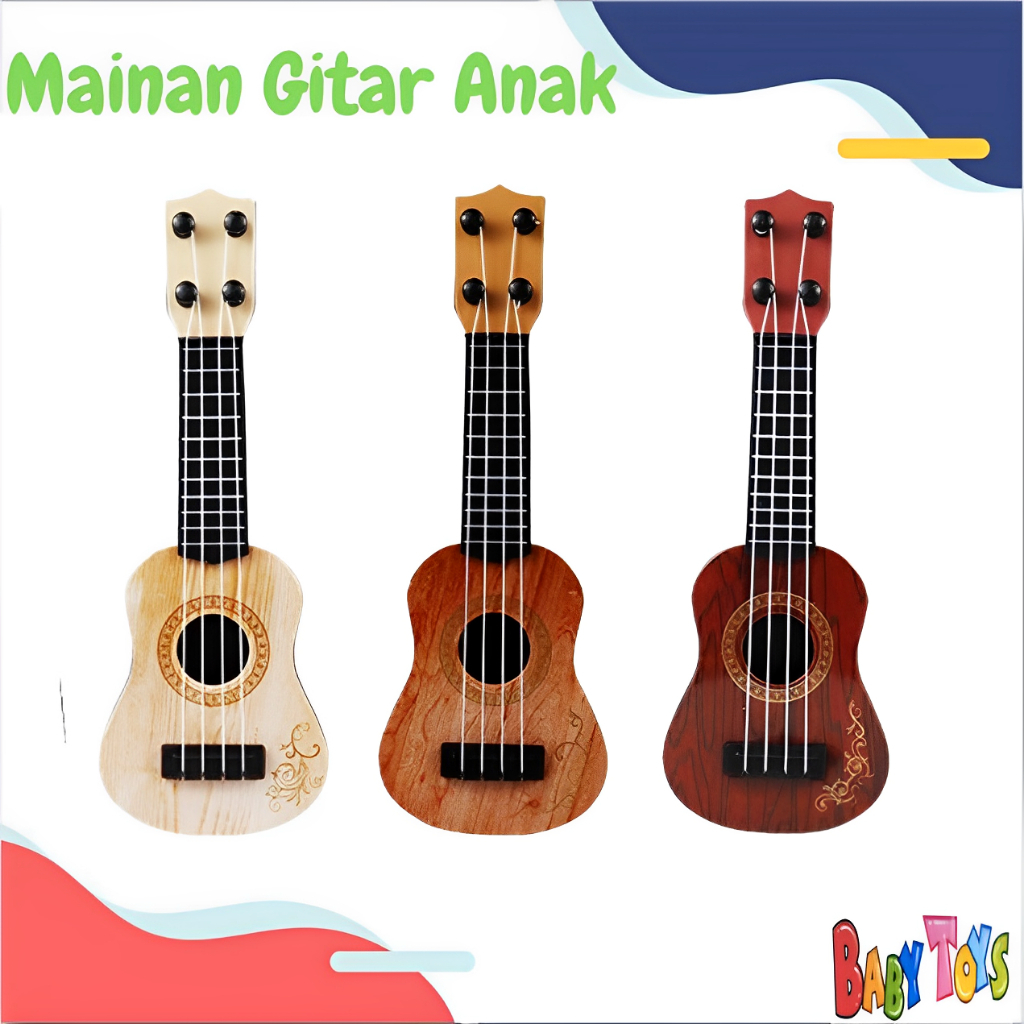 Jual BabyToys Mainan Gitar Anak Model Kayu Senar Mainan Edukasi Musik ...