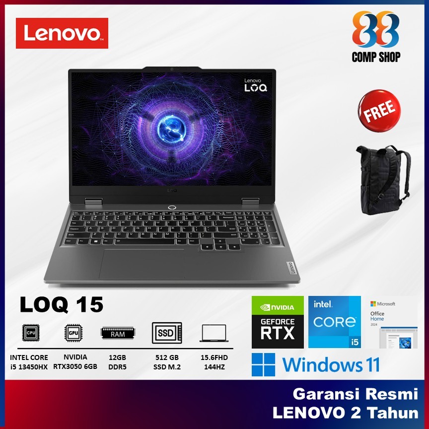 Jual Laptop gaming Lenovo Loq 15 I5 13450HX RTX3050 6gb/ 12gb 512gb ...