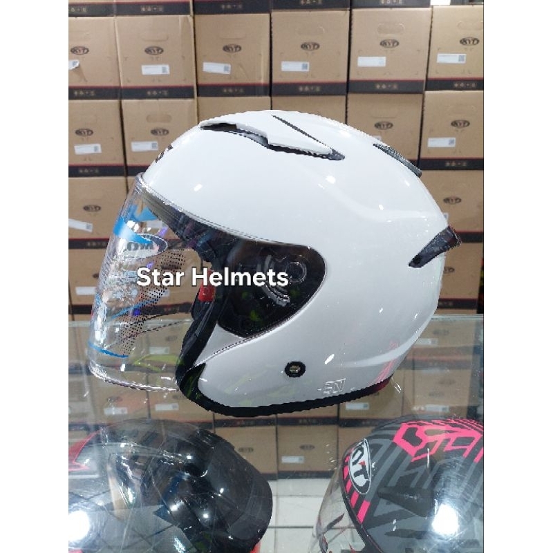 Jual Helm MDS Voltus Solid White ( Support Intercom Ready ) | Shopee ...
