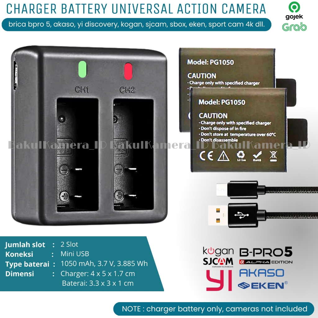 Jual Baterai / Battery 1050 mAh For Brica BPro 5 / Akaso / SJCAM / SBOX ...