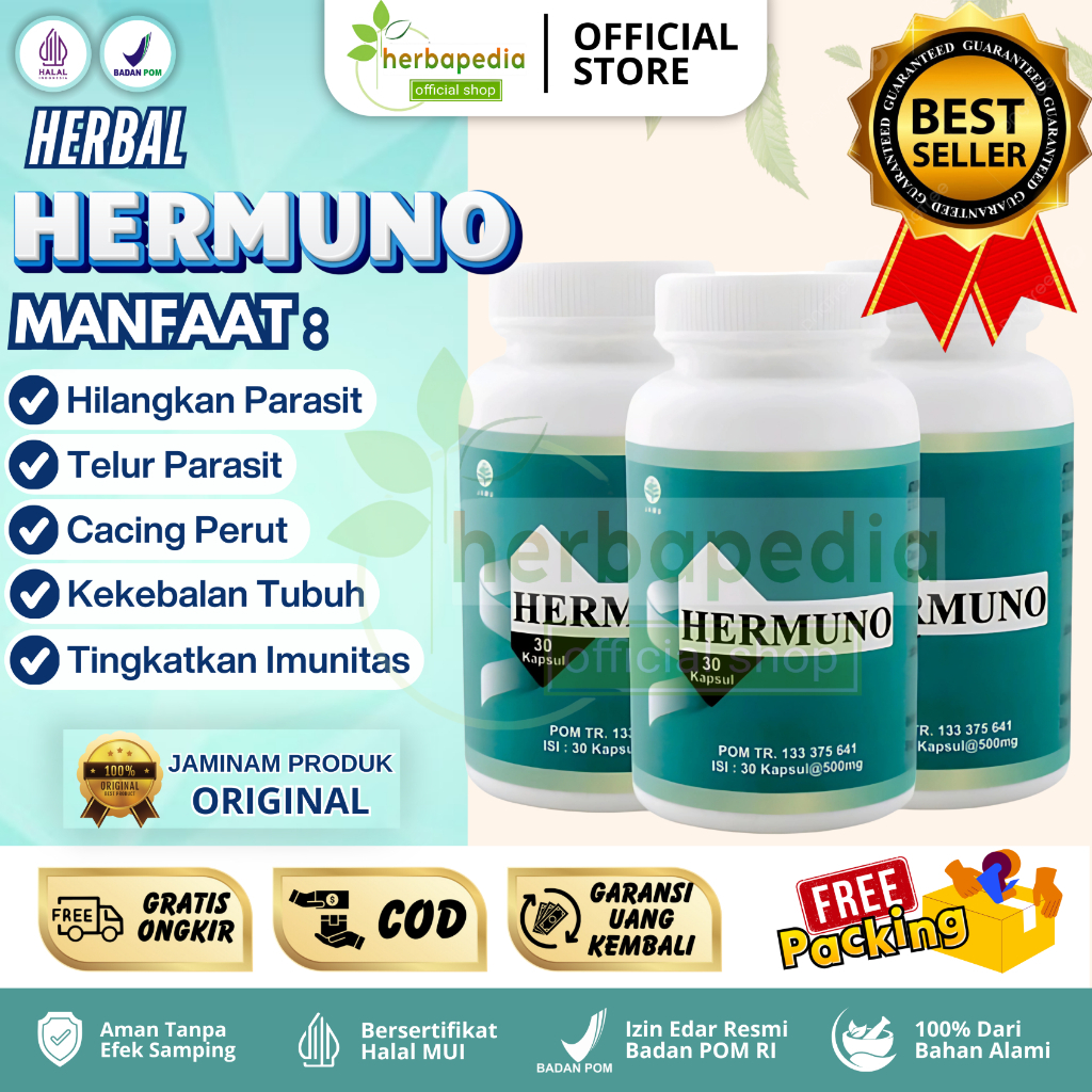 Jual HERMUNO ORIGINAL 100% OBAT HERBAL ANTI PARASIT DI DALAM TUBUH ASLI ...