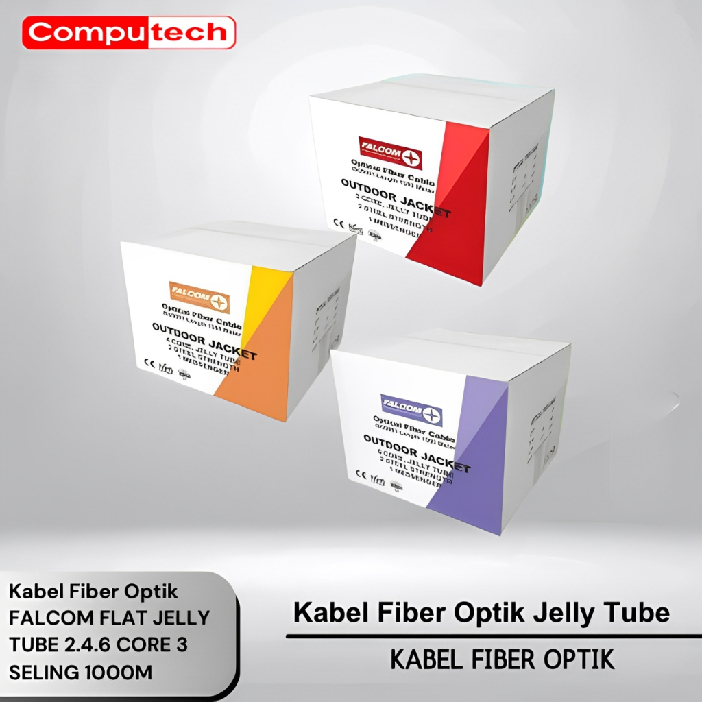 Jual Kabel Fiber Optik FALCOM FLAT JELLY TUBE 2.4.6 CORE 3 SELING 1000M ...