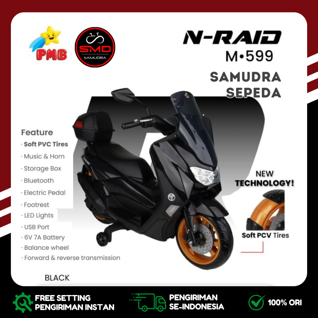 Jual Mainan anak Motoran Motor Aki Cas M 599 RAID M599 NMax PMB M-599 N-max // Nuwa NW05 ...