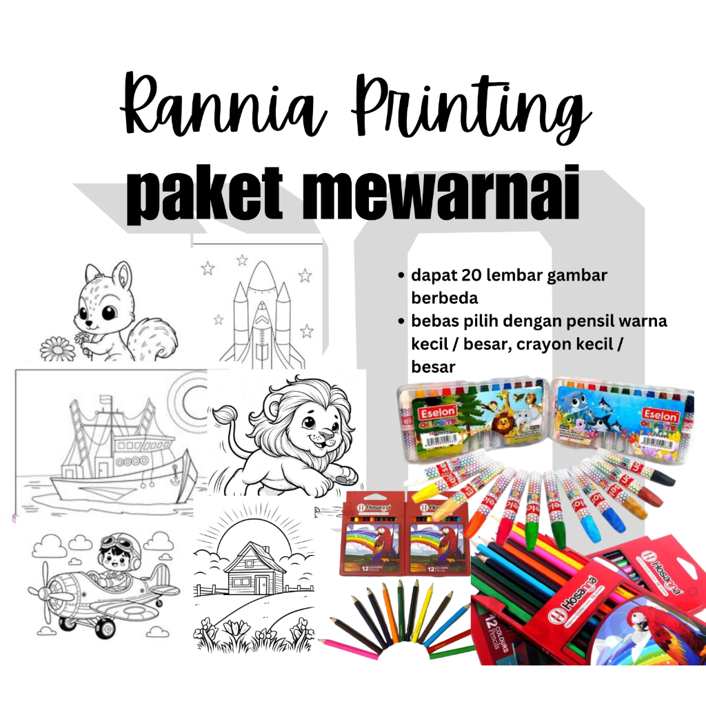 Jual paket mewarnai / gambar mewarnai / buku mewarnai / mewarnai anak ...