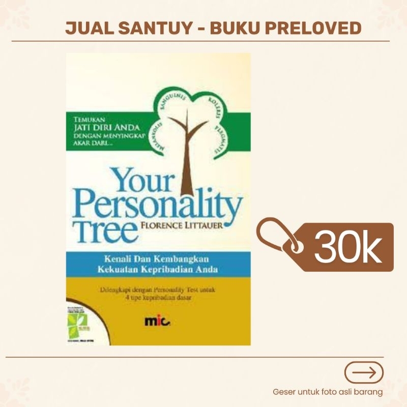 Jual BUKU YOUR PERSONALITY TREE Florence Littauer - PRELOVED ORIGINAL ...