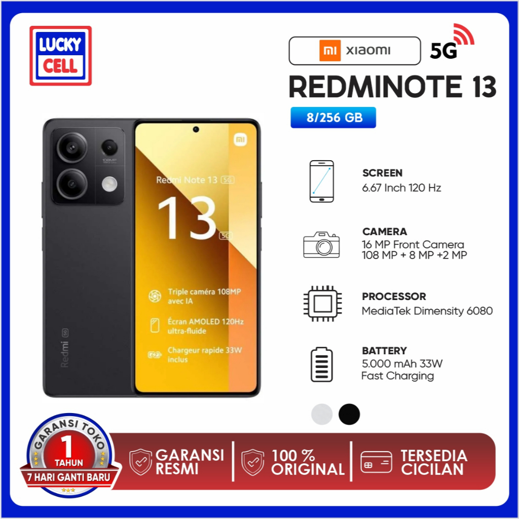 Jual XIAOMI Redmi Note 13 5G 8/256GB ( +8GB Extended RAM ) Garansi ...
