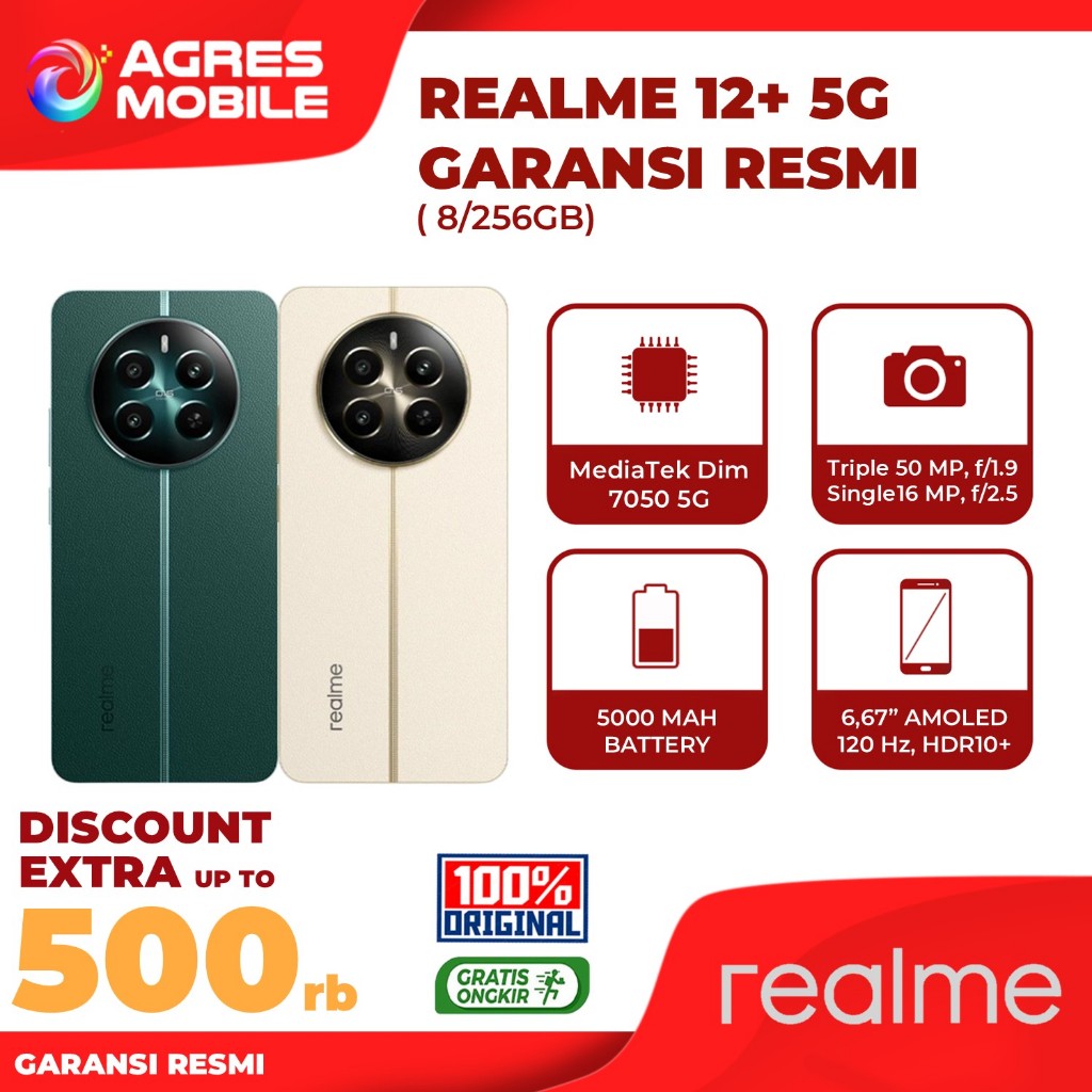Jual Realme 12 Plus 8+256GB - Sony LYT-600 OIS Portrait Camera ...