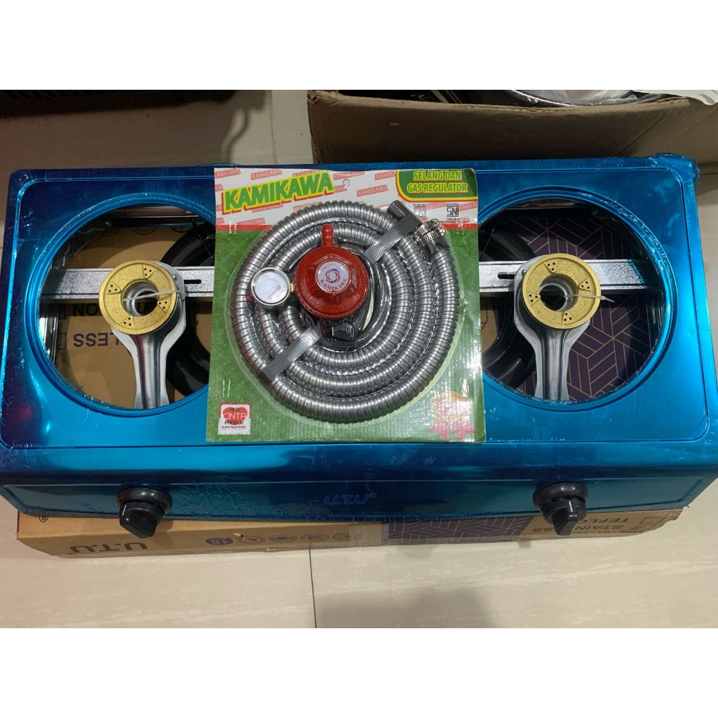 Jual IH Paket Set Kompor Gas UTU 2 tungku dan Selang Complete Kamikawa ...