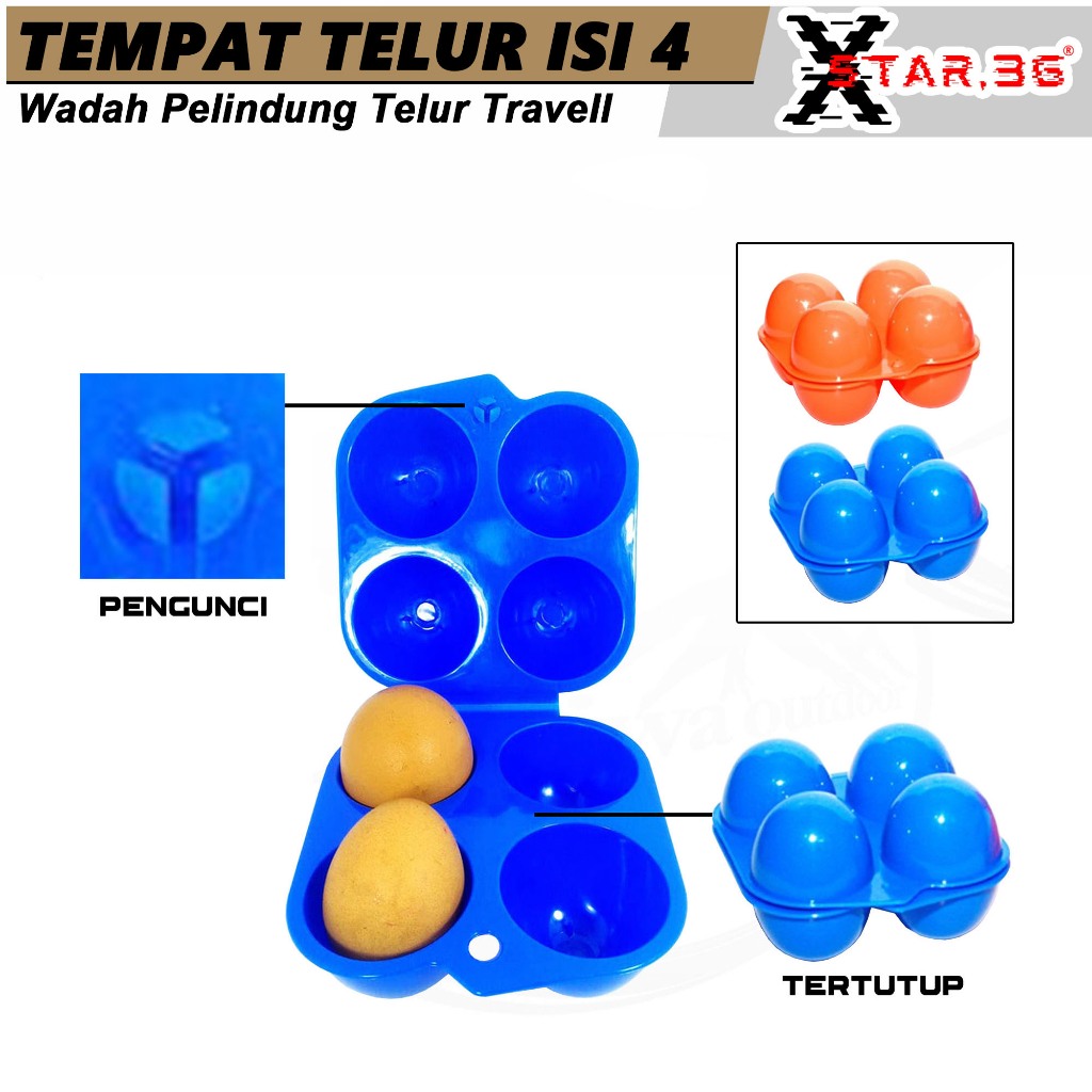 Jual tempat telur camping isi 4 trayy egg box outdoor camping ...