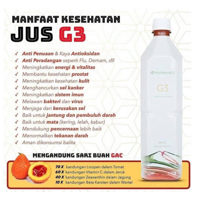 Jual juice g3 1 botol pharmanex 900 ml - jus g3 - suplemen g3 - g tiga - g three - jus g3 ...