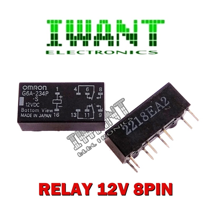Jual RELAY 12V 8PIN RELAY 24V 8PIN RELAY OMRON G6A-234P-S 12VDC JAPAN RELAY OMRON G6A-274P-40 ...