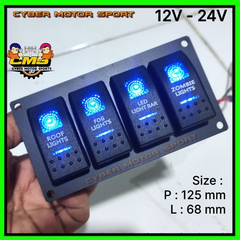 Jual interior dashboarad mobil panel Saklar 12v 24v DC sakelar switch ...