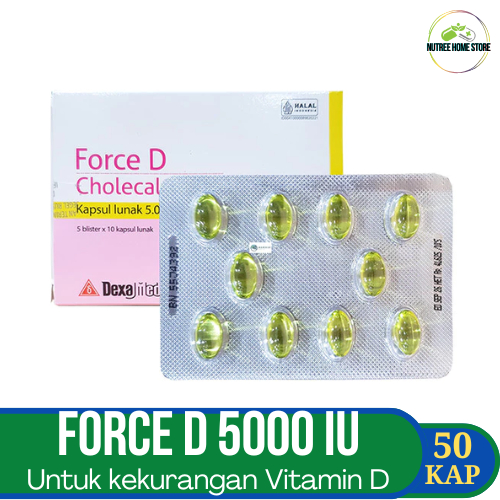 Jual Force D Vitamin D3 5000 IU 50 Kapsul Lunak / Vitamin D | Shopee ...