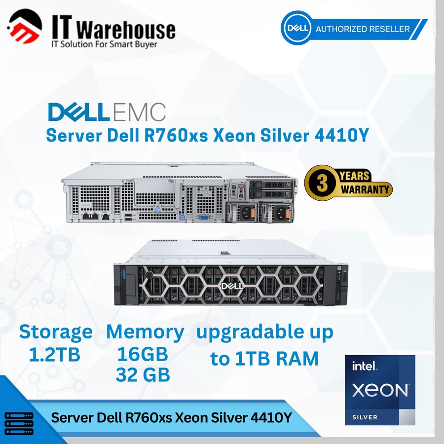 Jual Server Dell R760xs Xeon Silver 4410Y 16GB/32GB RAM, 1.2TB SAS ...