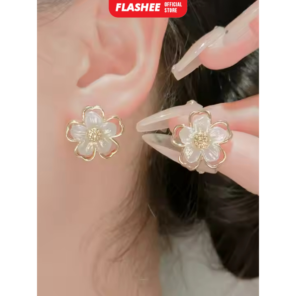 Jual Flashee Anting Ring Wanita Tammara Titanium Gold Silver Simplicity ...