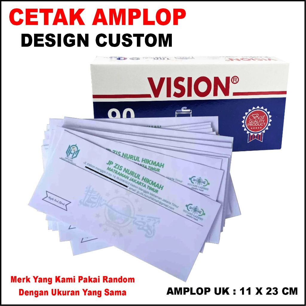 Jual Amplop 90 PPS 11X23 Cm Cetak Satu Pack 100 Lembar Design Custom ...