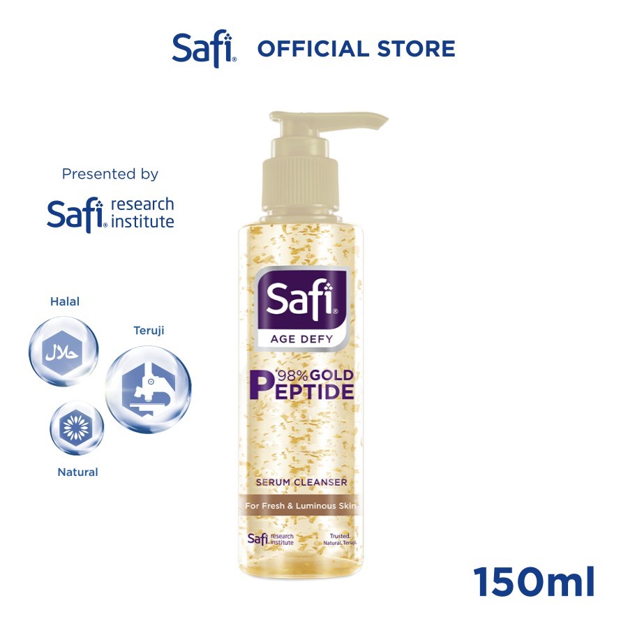 Jual NEW Safi Age Defy Serum Cleanser With 98% Gold Peptide 150ml ...