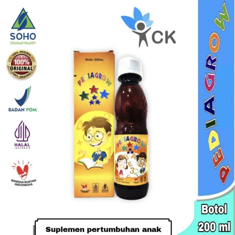 Jual PEDIAGROW SYRUP BOTOL 200 ML suplemen pertumbuhan anak | Shopee ...