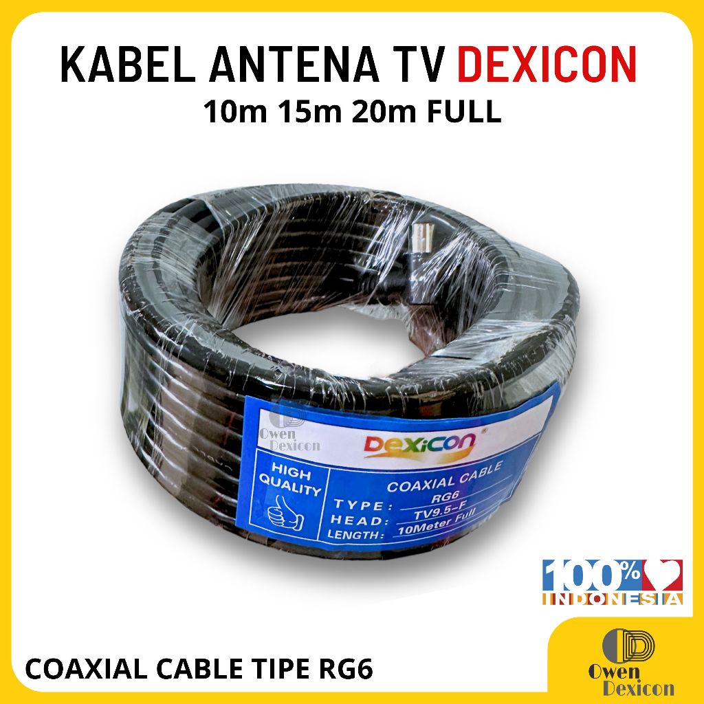 Jual Kabel Antena TV 10 Meter 15 Meter 20 Meter RG6 Antenna TV Coaxial ...