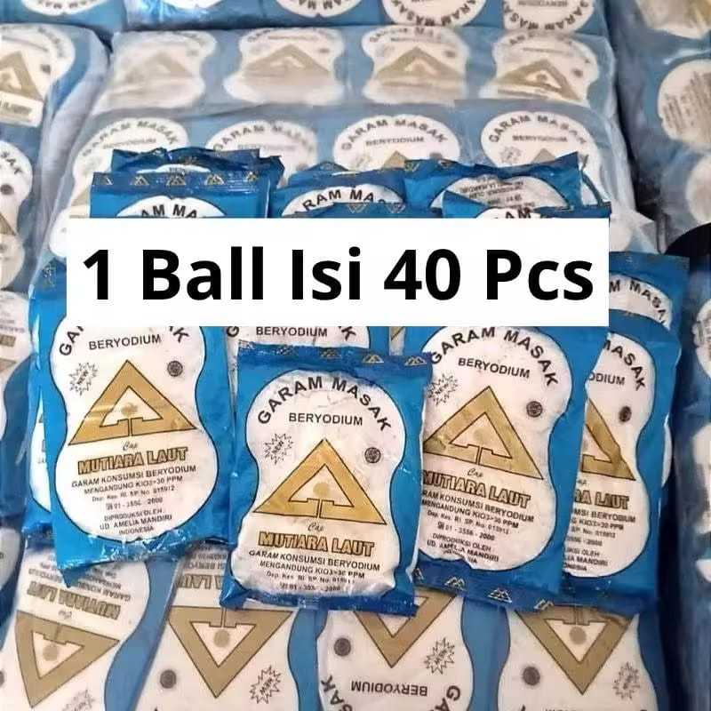Jual 1 Ball Garam Masak Beryodium Isi 40 bungkus | Shopee Indonesia