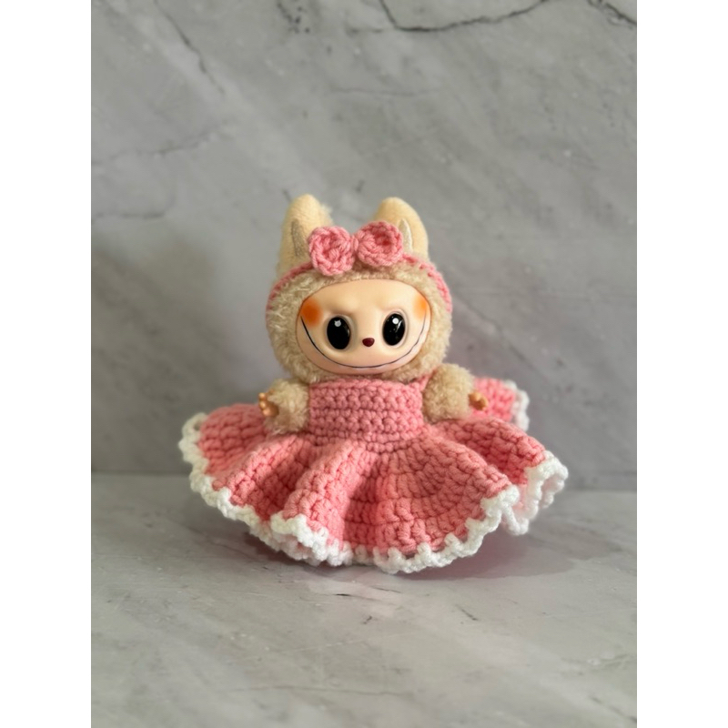 Jual Baju Labubu Rajut Dress + Pita lucu BAJU RAJUT LABUBU | Shopee ...