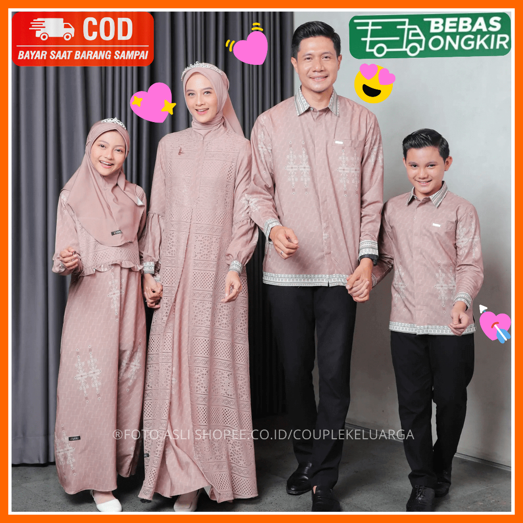Jual Sarimbit Keluarga 2025 LUBI BASWARA FAMILY MOCHA Gamis Couple ...