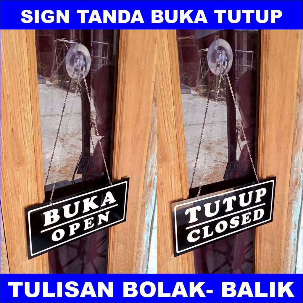 Jual Papan Akrilik Tanda Buka Tutup Kantor Toko Salon Cafe Resto ...