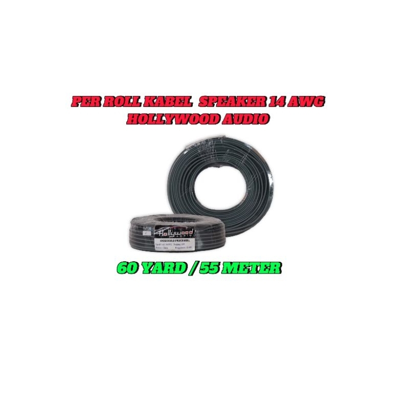 Jual Per Roll Kabel Speaker 14 AWG HOLLYWOOD AUDIO 60 Yard 55 Meter Per ...