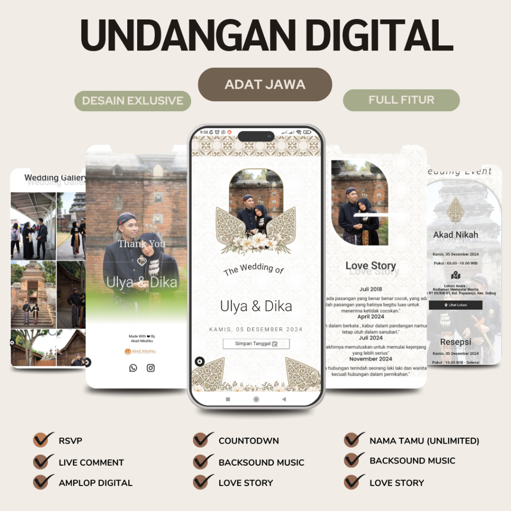 Jual Undangan Digital Pernikahan Website OnlineThema Jawa Premium ...