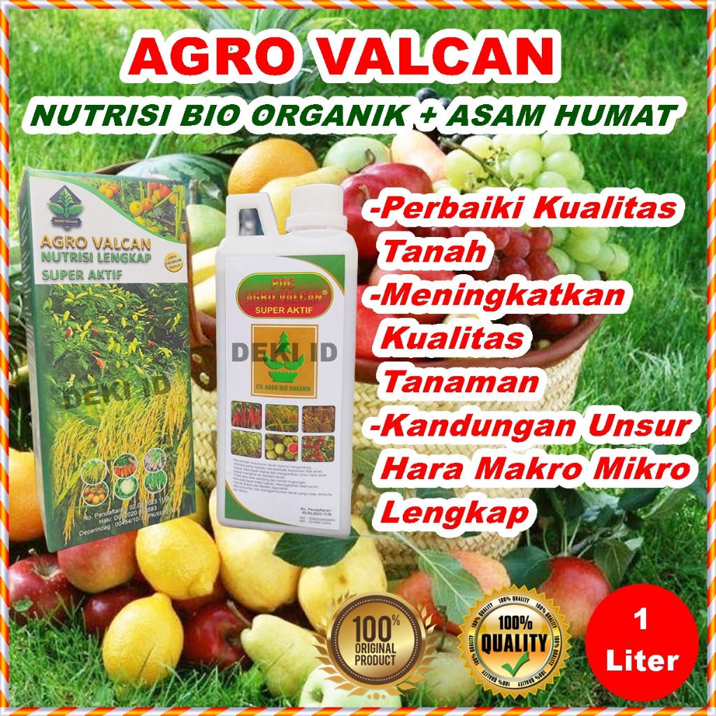 Jual Agro Valcan 1 Liter Pupuk Organik Cair Asam Humat Nutrisi Hayati ...