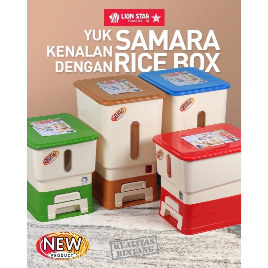 Jual LION STAR Samara Rice Box / Dispenser Beras 6.5 Kg, 12.5 Kg (Kuat, Tebal, Food Grade) BATAM ...