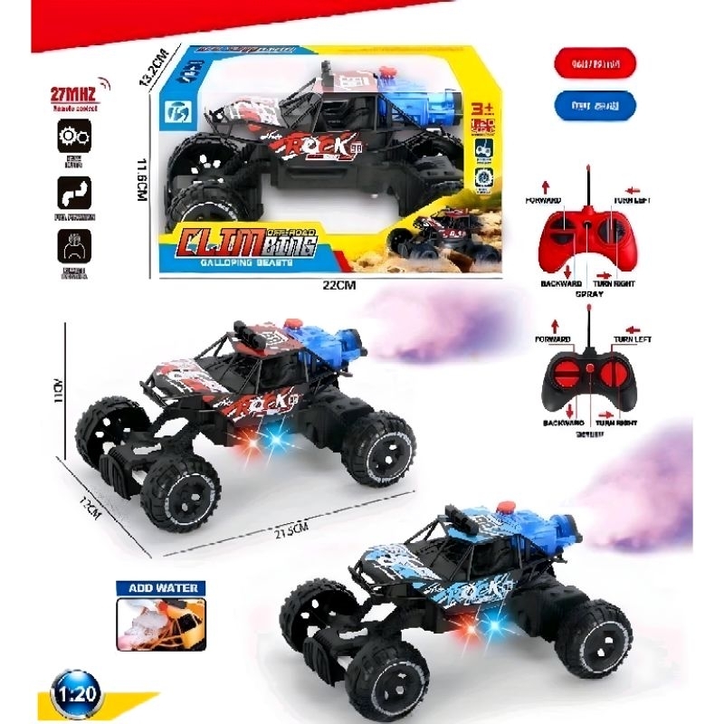 Jual MOBIL REMOTE RC OFF ROAD 1:20 CAR CLIMBING 2 WD 5 CHANEL SPRAY ...