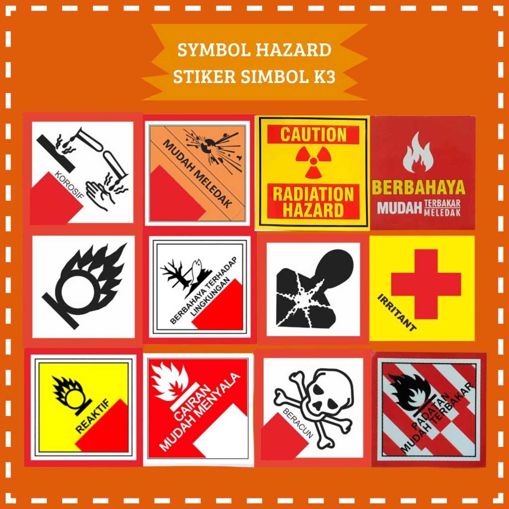 Jual Terlengkap! Stiker K3, Tanda Bahan Kimia, Symbol Limbah Berbahaya ...