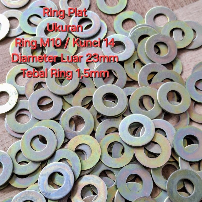 Jual Ring M10 100pcs Ring Plat M10 TEBAL ( untuk Baut kunci 14 ...