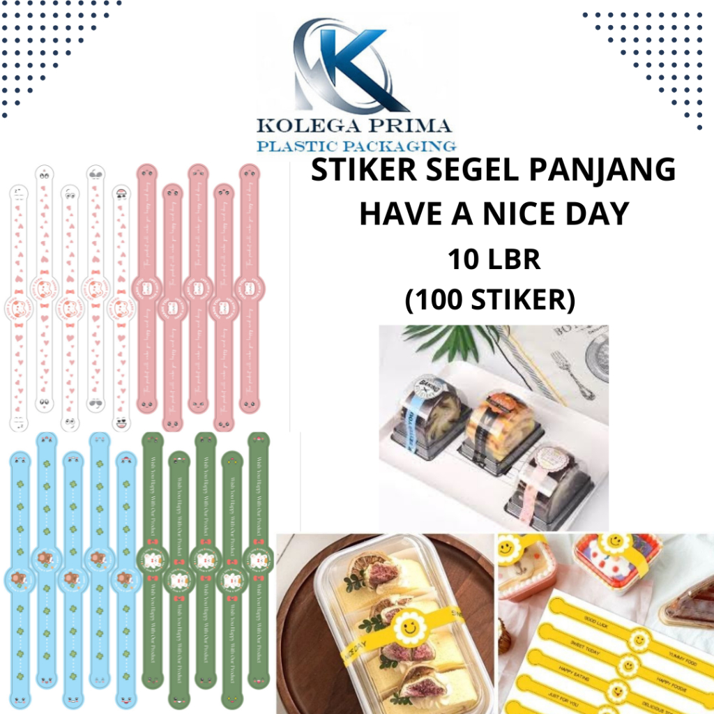 Jual STIKER LABEL PANJANG HAVE A NICE DAY/ LABEL MAKANAN/ SEGEL MAKANAN ...