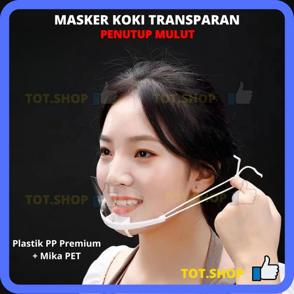 Jual [1-pcs] MASKER KOKI Masker Transparan Plastik Penutup Mulut ...